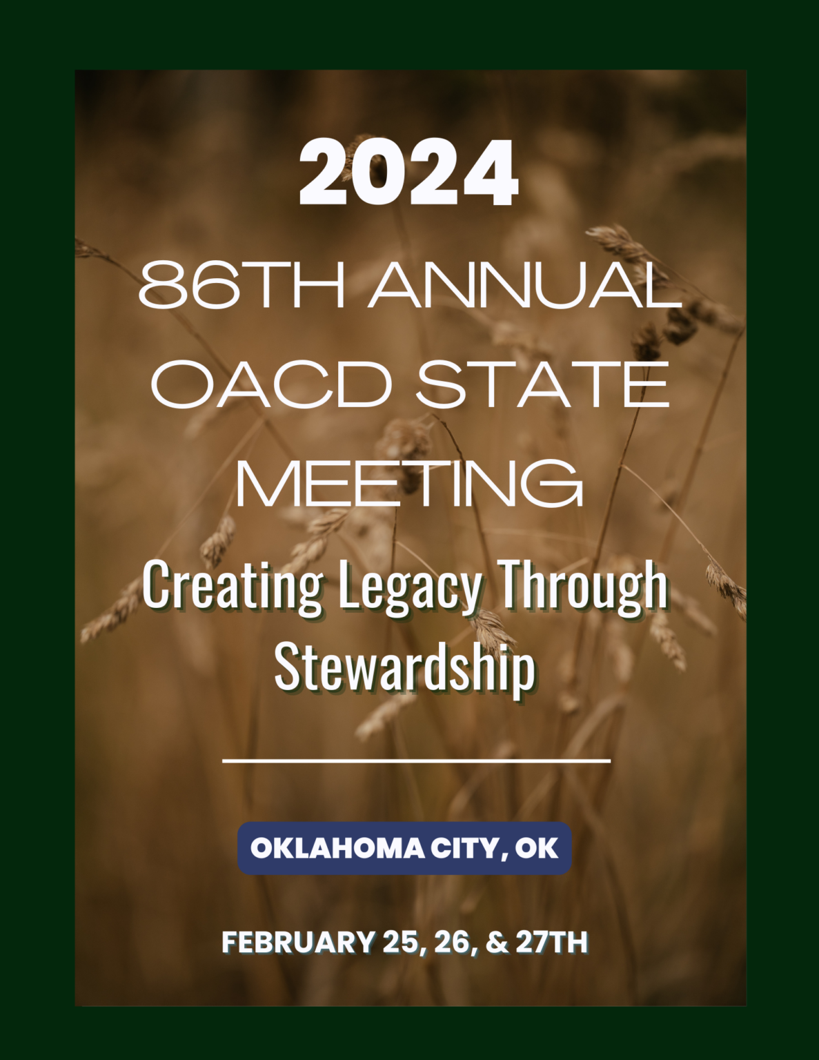 86th Annual OACD State Meeting 2024 - Oklahoma Conservation Commission